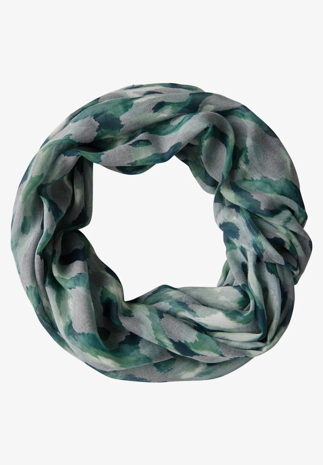 Street One Print Loop Snood In Hunter Green